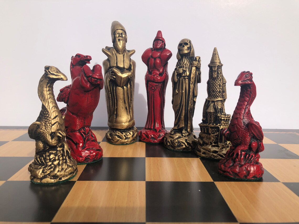 Dragons and Wizards Chess Set - Fantasy Chess Set - Made to Order ...
