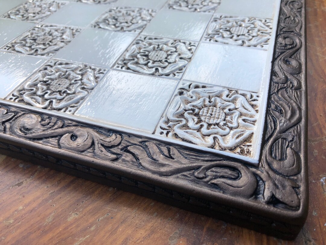 Large Chess Board - Medieval Chess Board, Rustic Old World York Rose ...