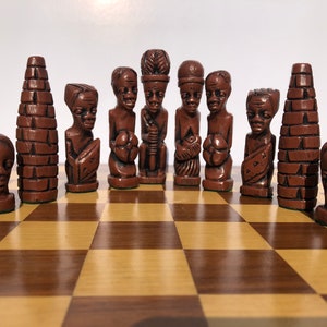 Tribal Chess Set - Handmade African Themed Chess Set - Ethnic Chess ...