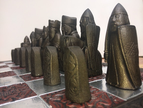 Traditional Lewis Chessmen Isle of Lewis Chess Set in Old | Etsy