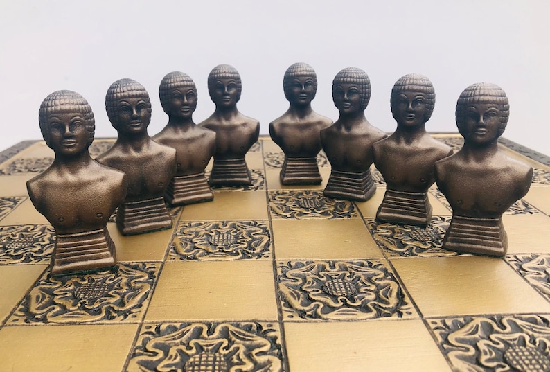 Egyptian Chess Set Large Chess Set Ancient Egypt Theme - Etsy