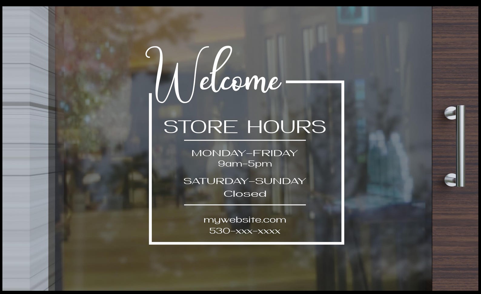 Custom Store Hours Decal: Business Window Sign - Etsy