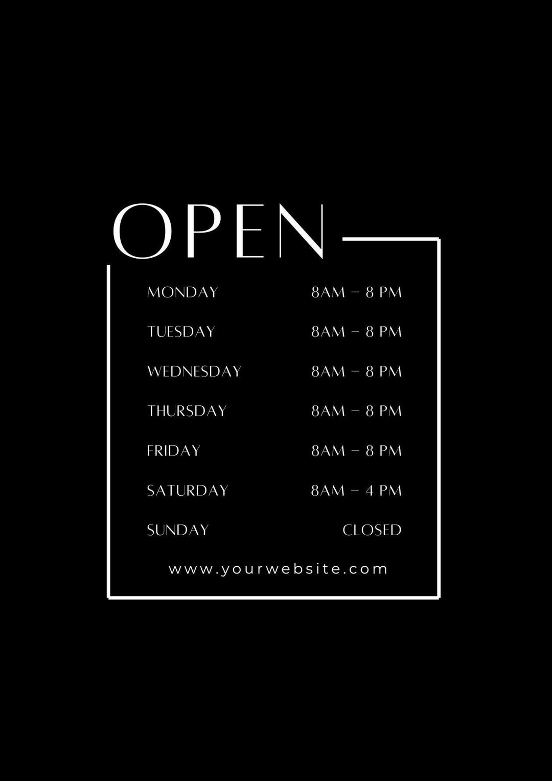 Custom Store Hours Decal Welcome Business Hours Window Decals Office ...