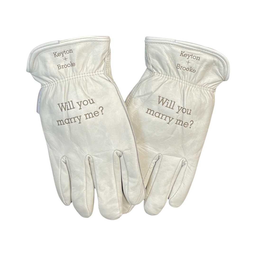 Personalized Leather Glove Will You Marry Me Custom Leather Work Glove ...