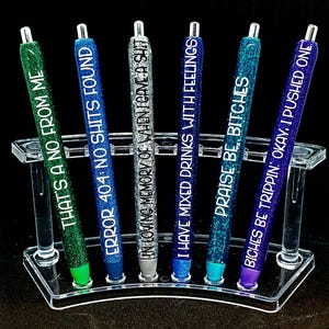 Custom Glitter Pens, Epoxied, Sarcastic, Personalized, Epoxy Pens ...