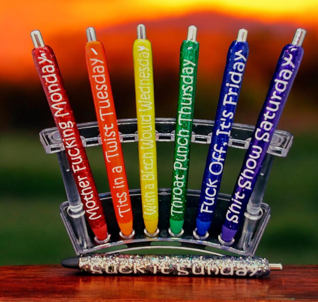 Days of the Week Pens, Rated R, Vulgar, Curse Word, Swear Pens, Custom ...