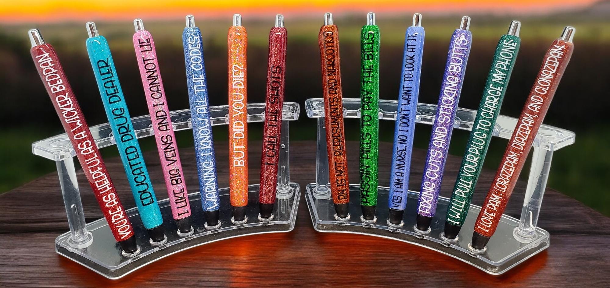Custom Glitter Pens, Nurse Pens Epoxied, Sarcastic, Personalized, Epoxy ...