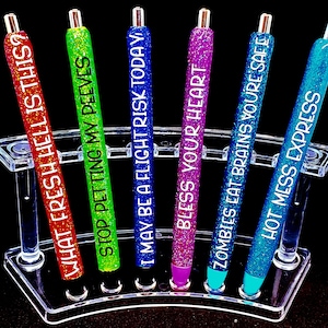 Custom Glitter Pens, Epoxied, Sarcastic, Personalized, Epoxy Pens ...
