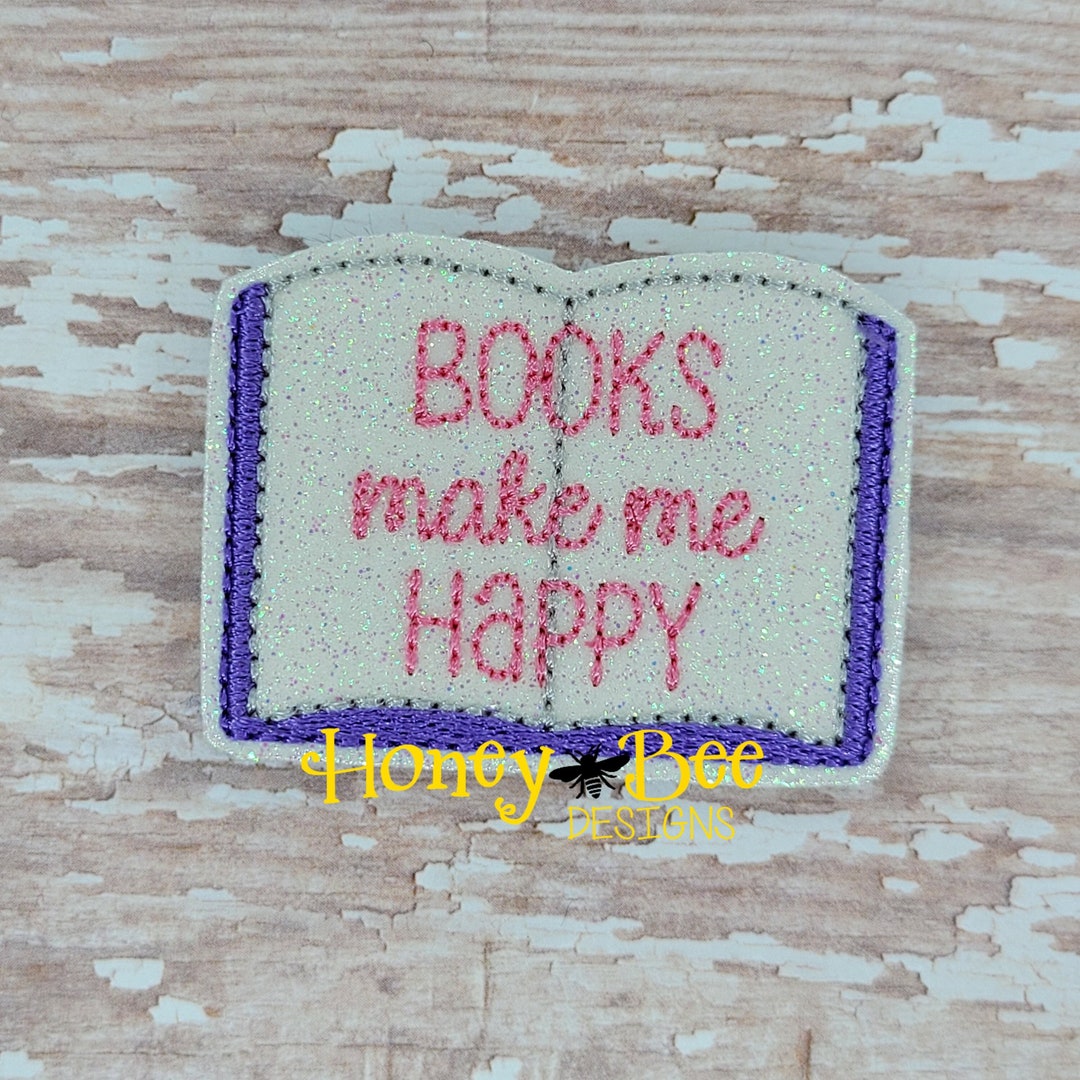 Glitter Vinyl Funny Feltie, Book Feltie, Reading Feltie, Glitter Feltie ...