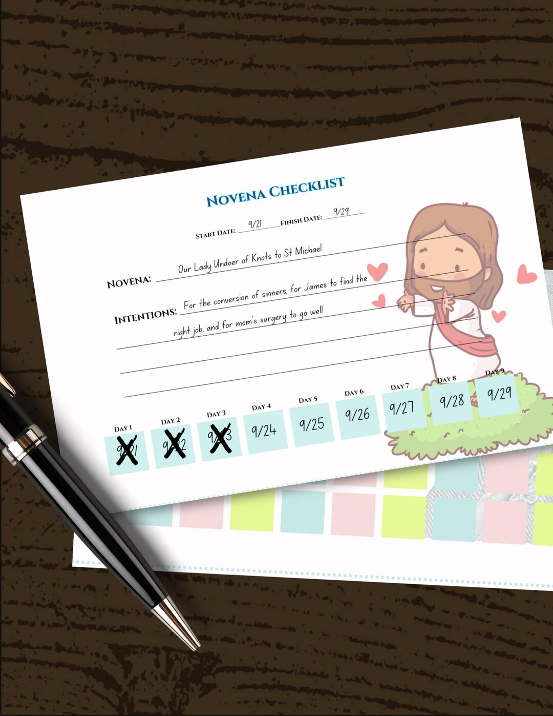Novena Checklist Novena Calender Novena Tracker Catholic Prayers ...