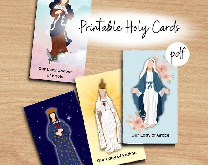 Cute Saint Holy Cards Printable PDF - Etsy Canada