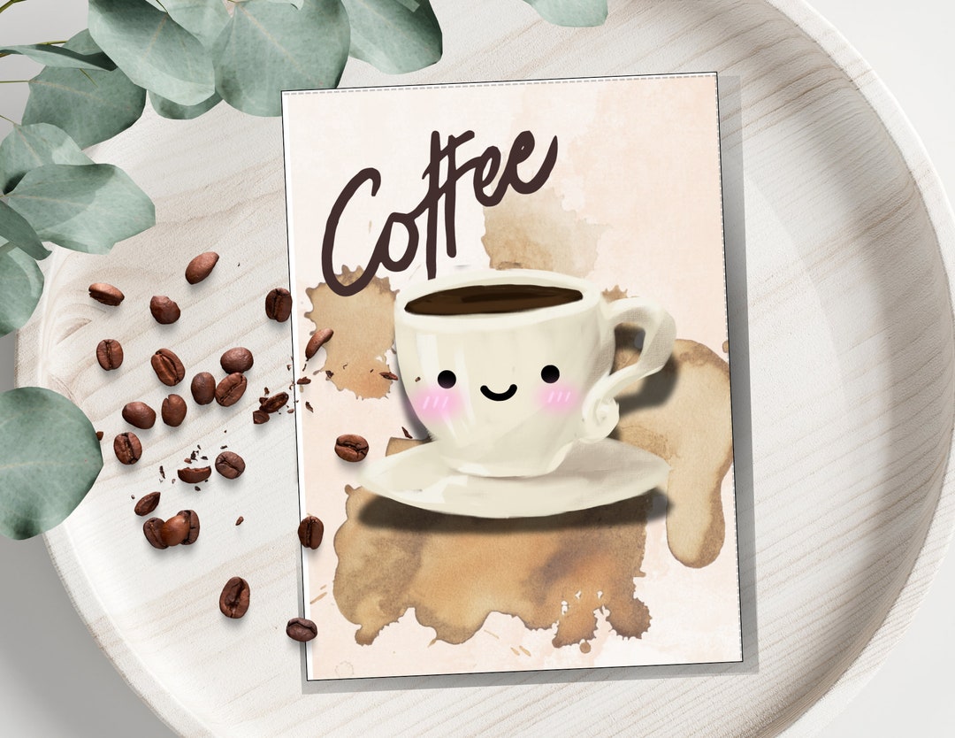 Printable Coffee Cup Printable Coffee Birthday Card Coffee Lover Gift ...