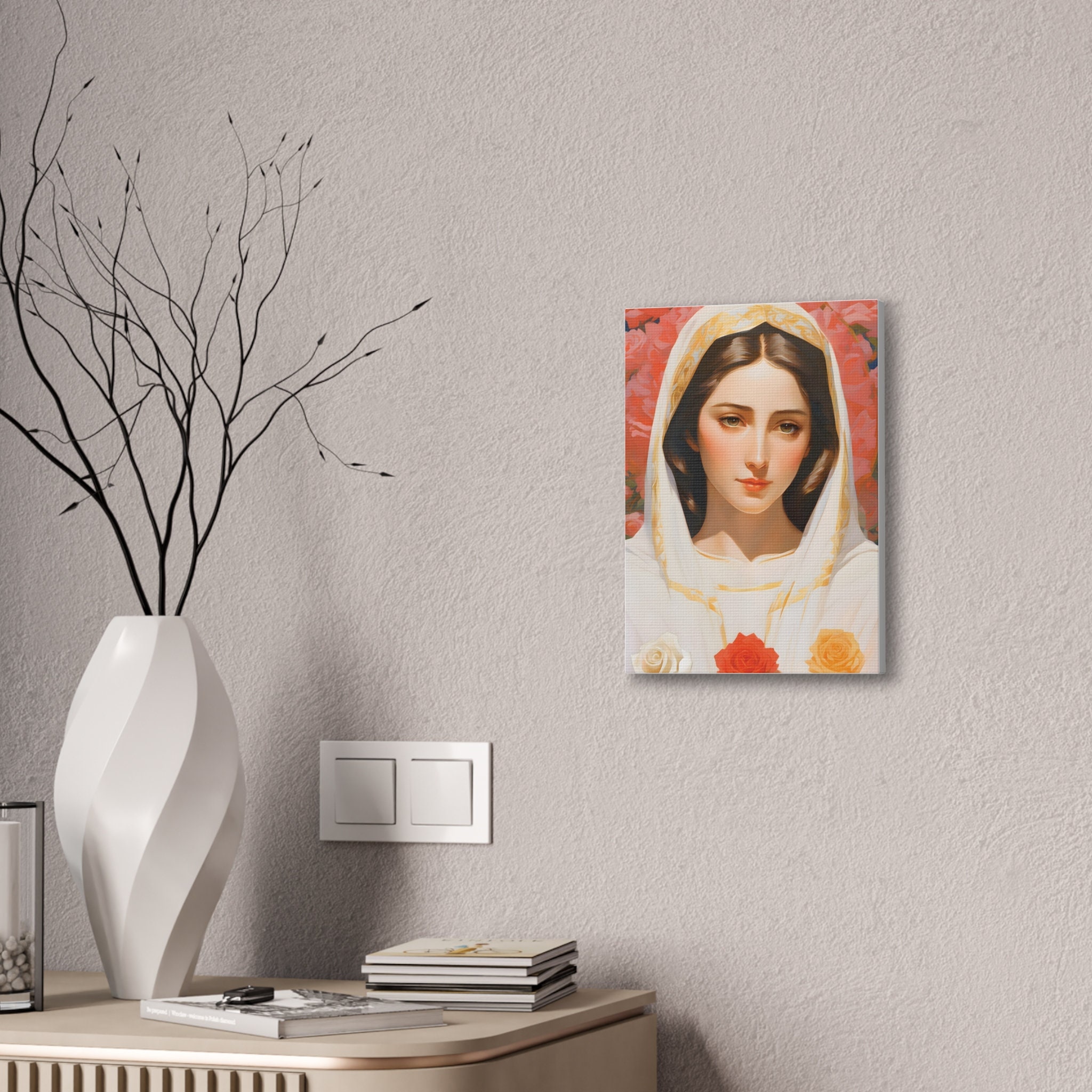 Our Lady Mystical Rose Art Print Virgin Mary Room Decor Catholic Art