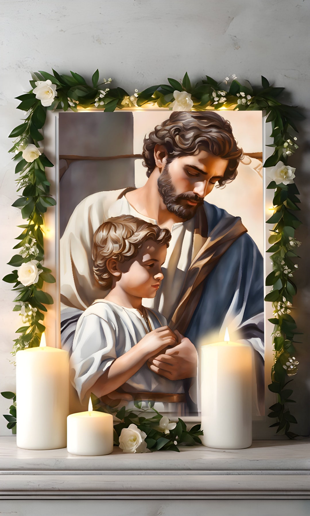 St Joseph Wall Art St Joseph Father of Jesus Wall Art Catholic Home ...