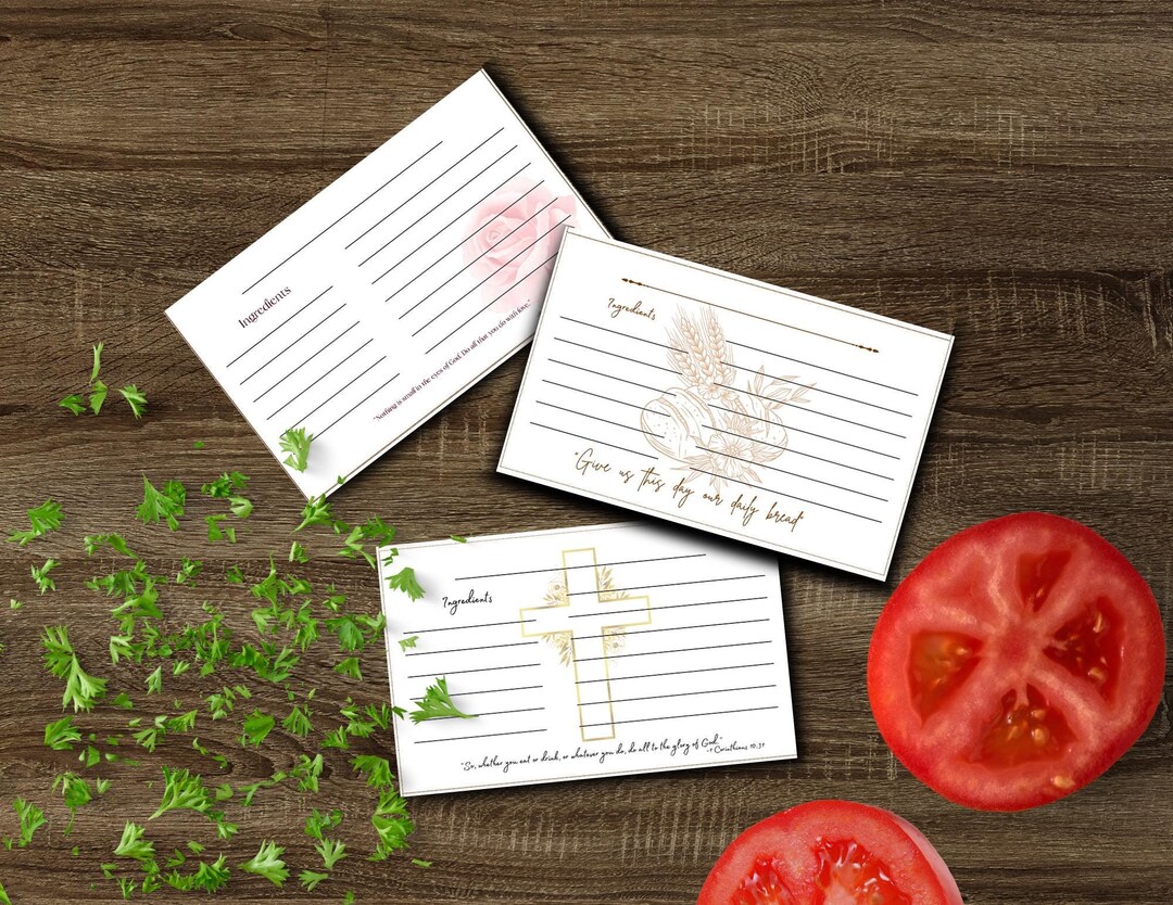 Cute Printable Recipe Cards Custom Recipe Cards Kithen Organizer ...