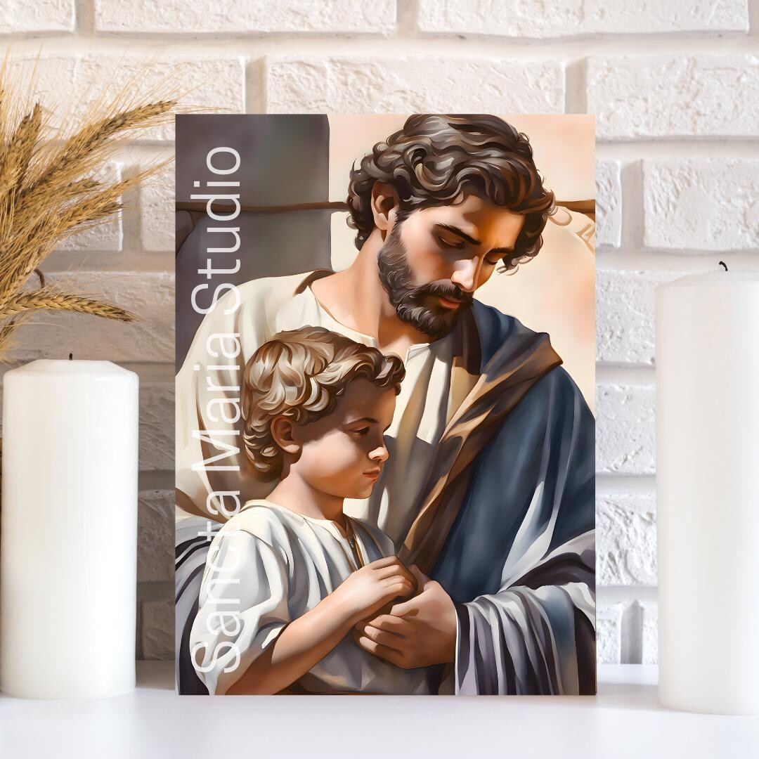 St Joseph Wall Art St Joseph Father of Jesus Wall Art Catholic Home ...