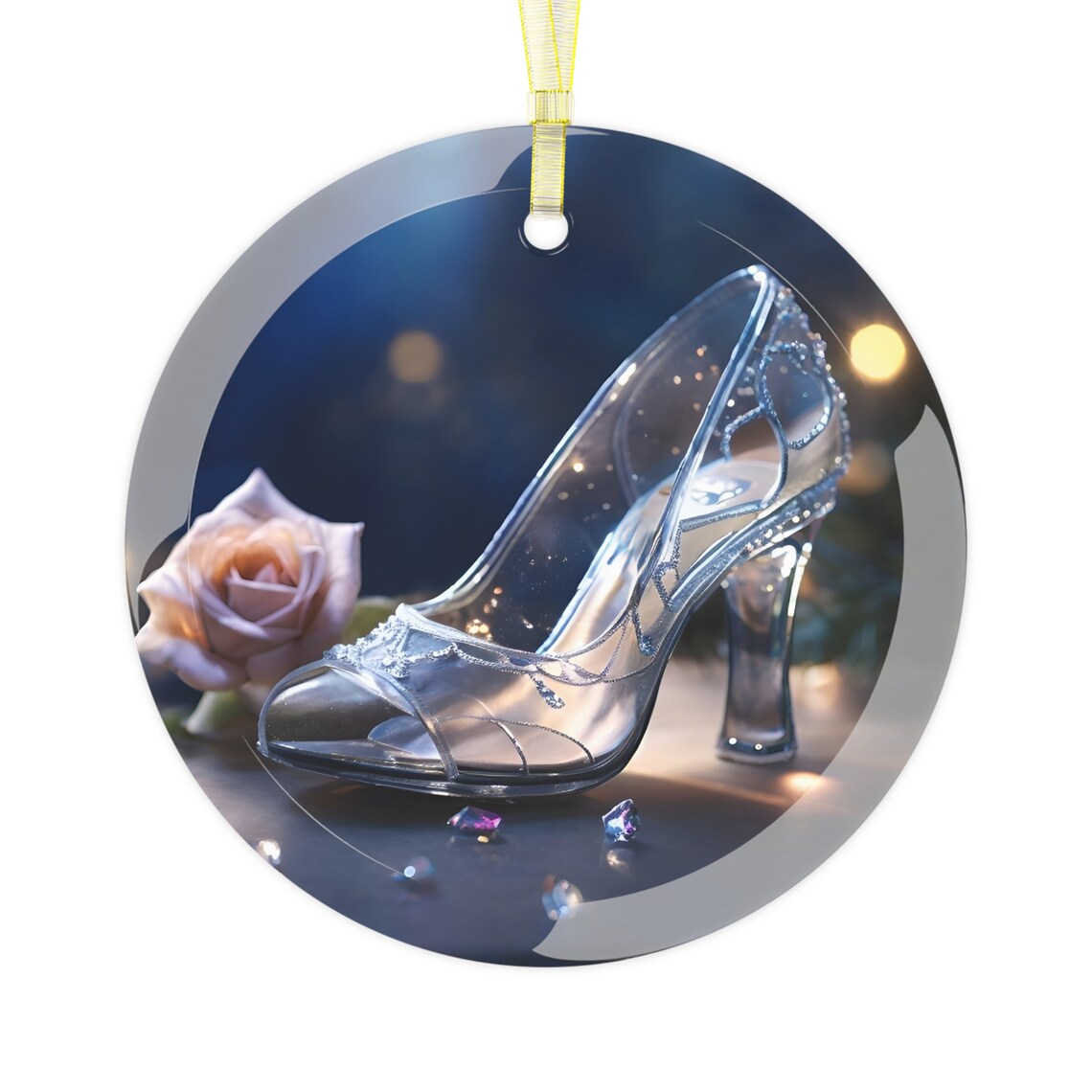 Cinderella Slipper Glass Christmas Ornament High Heel Ornament ...
