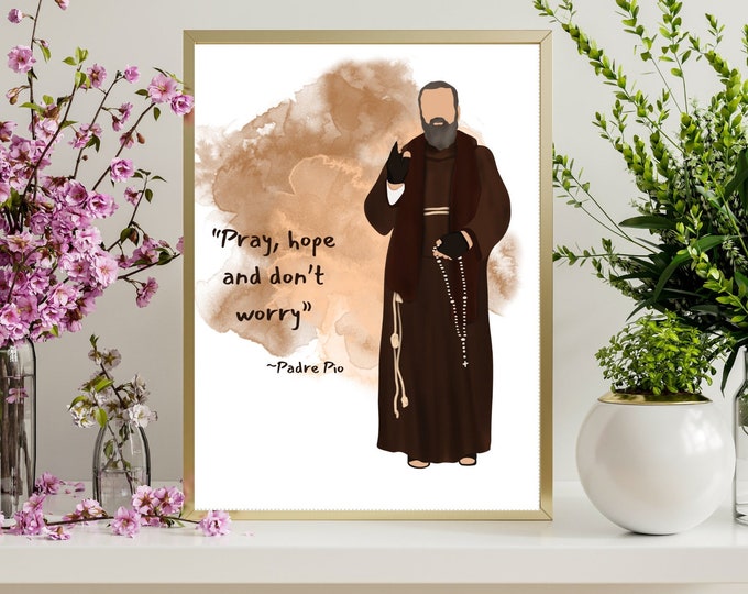 Pray Hope and Don't Worry Printable Wall Art, Instant Download, Padre ...