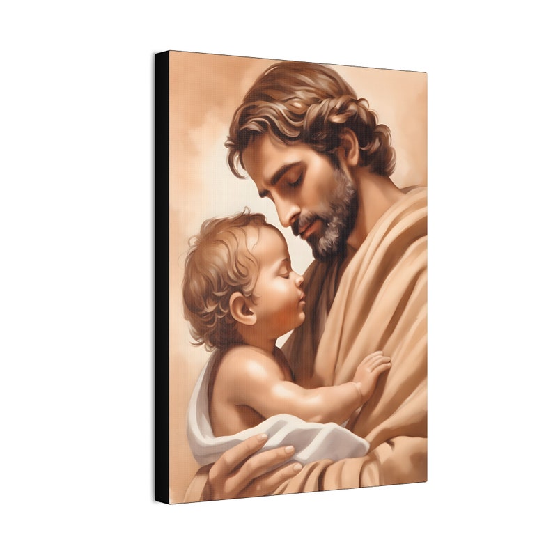 St Joseph Wall Art St Joseph Baby Jesus Wall Art Catholic Home Decor ...