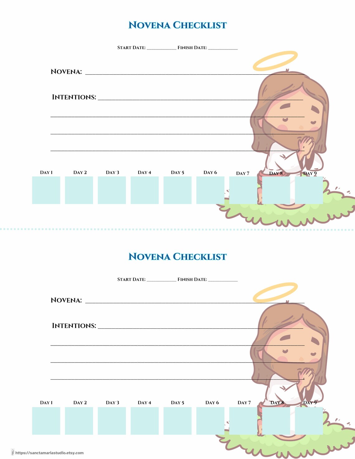 Novena Tracker Novena Calender Novena Checklist Catholic Prayers ...