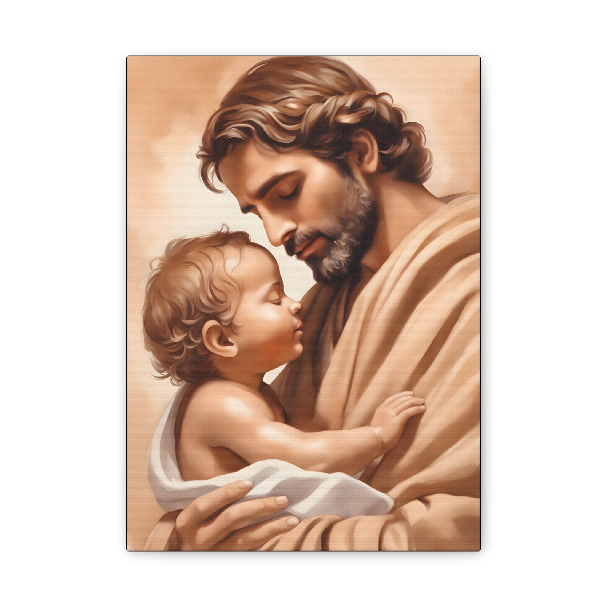 St Joseph Wall Art St Joseph Baby Jesus Wall Art Catholic Home Decor ...