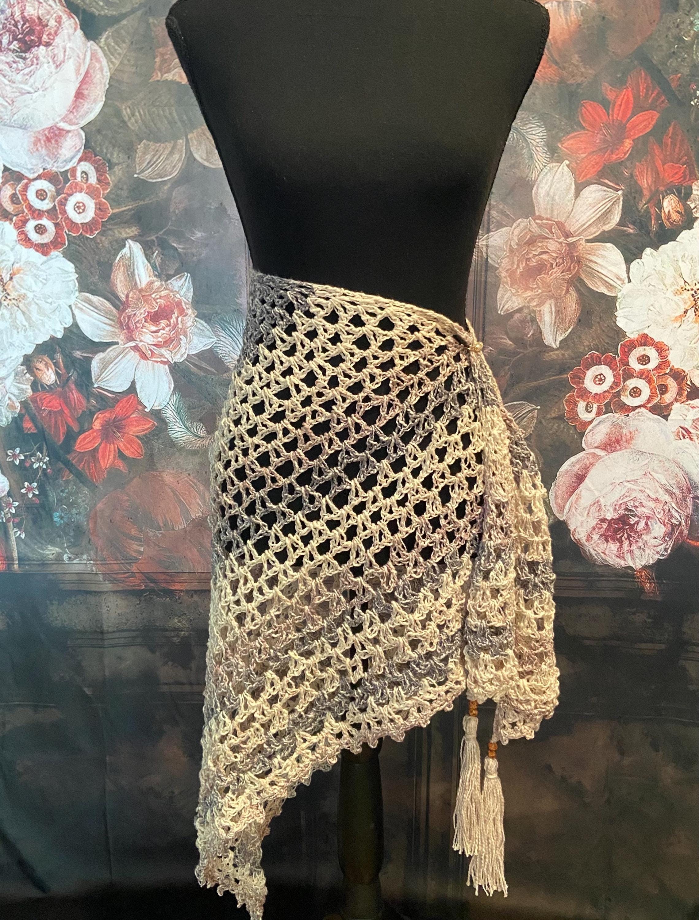 Crocheted Shawl Cotton Beach Wrap - Etsy