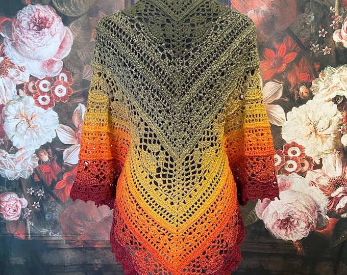 Crochet Shawl, Autumn Shades - Etsy