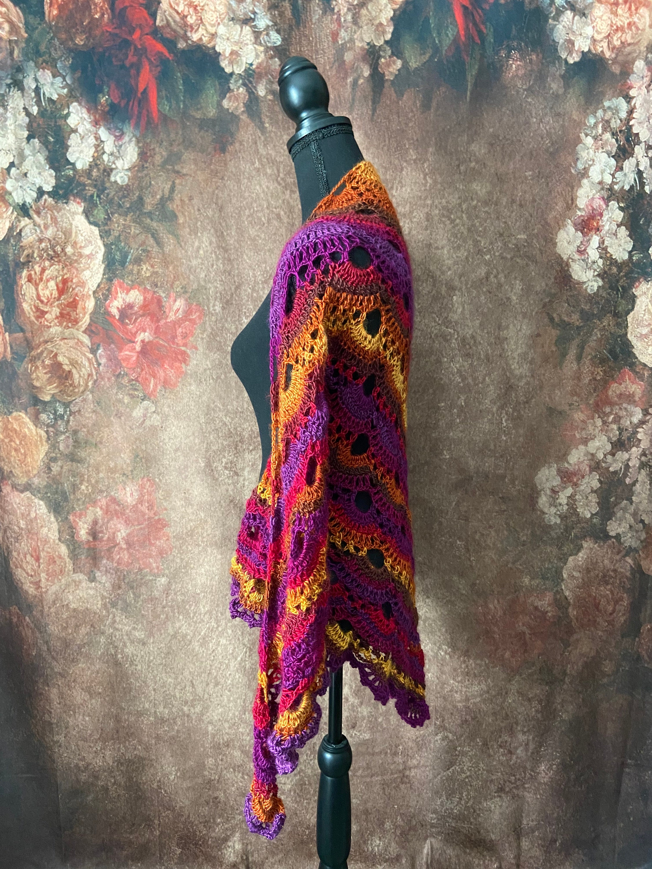 Crochet Shawl Vibrant Colors - Etsy