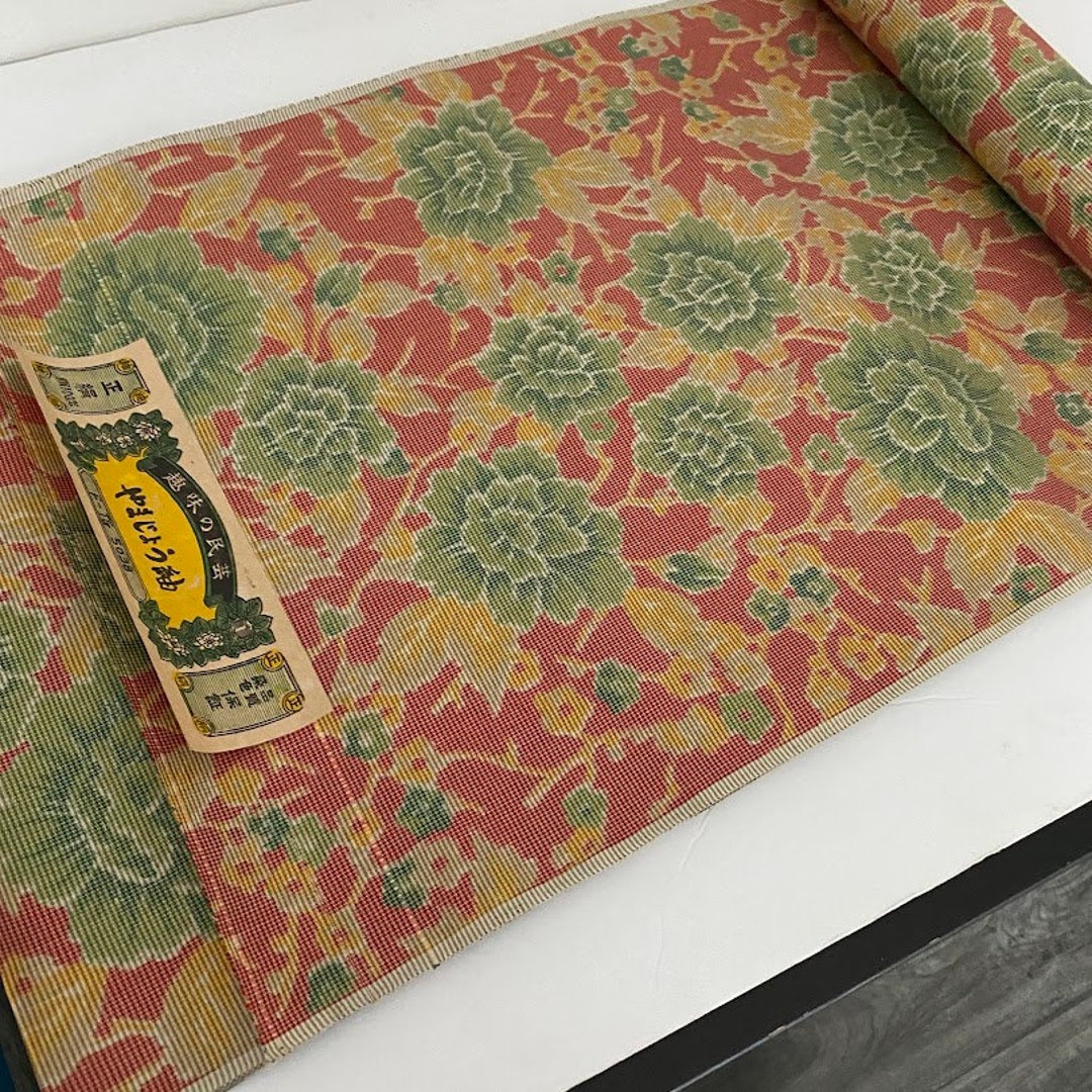 Folkart Garden Tsumugi Silk Bolt Unused by the Yard Japanese Kimono ...