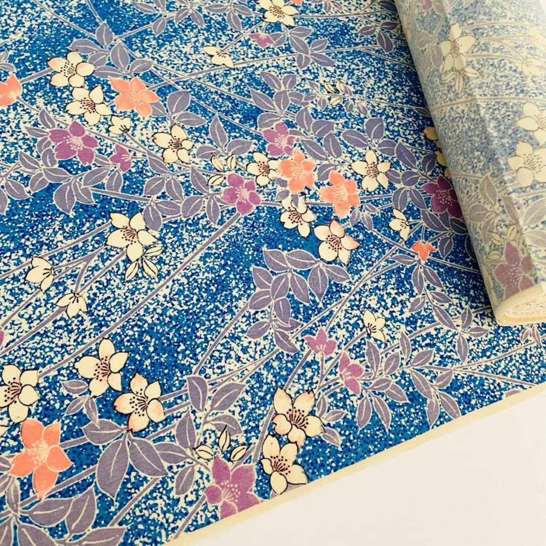 Blue Bella Wool Yuzen Stencil Dyed Bolt Unused by the Yard Japanese ...