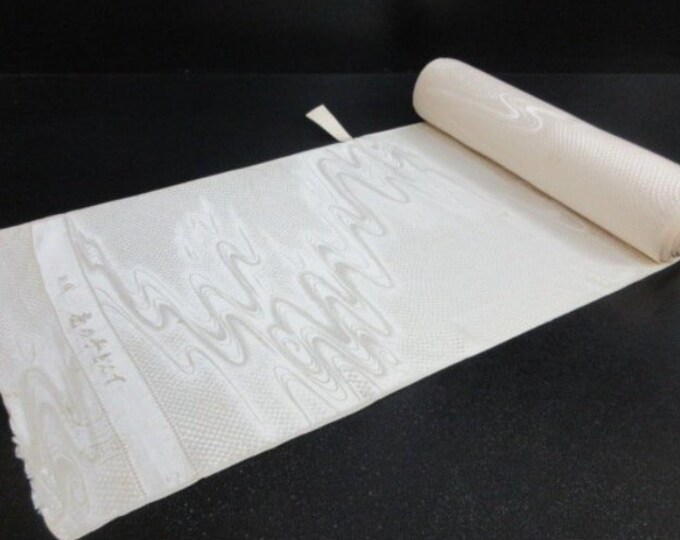Ivory #35 Stream Tango Jacquard Silk BOLT by the Yard Undyed Unused ...