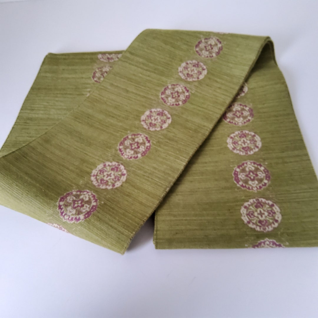 Moss, Hanhaba Obi, Obi Silk, Japanese Kimono Fabric, Authentic Obi, Obi ...