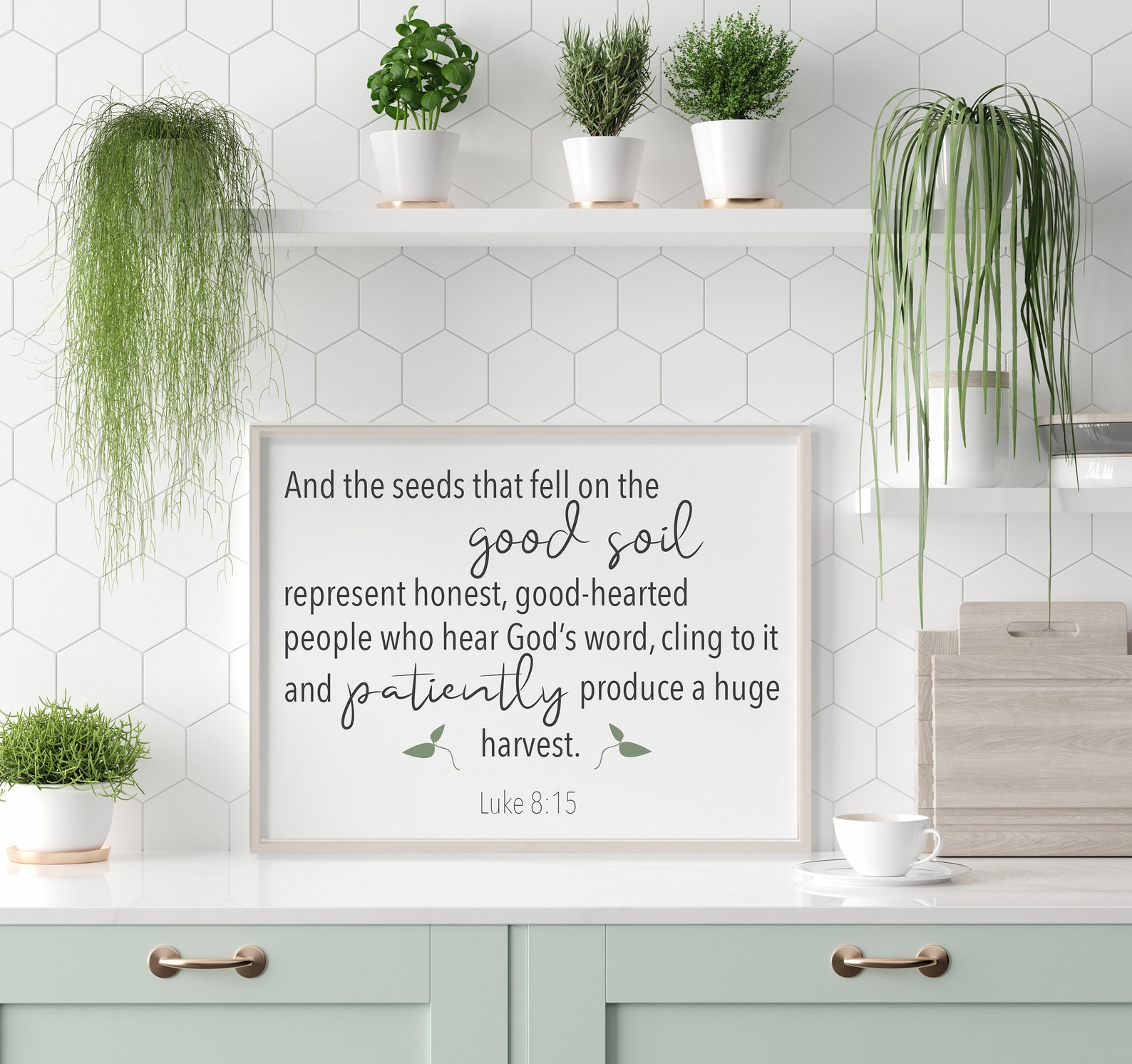 Luke 8:15 and the Seeds Bible Verse Printable Scripture Wall Art Bible ...