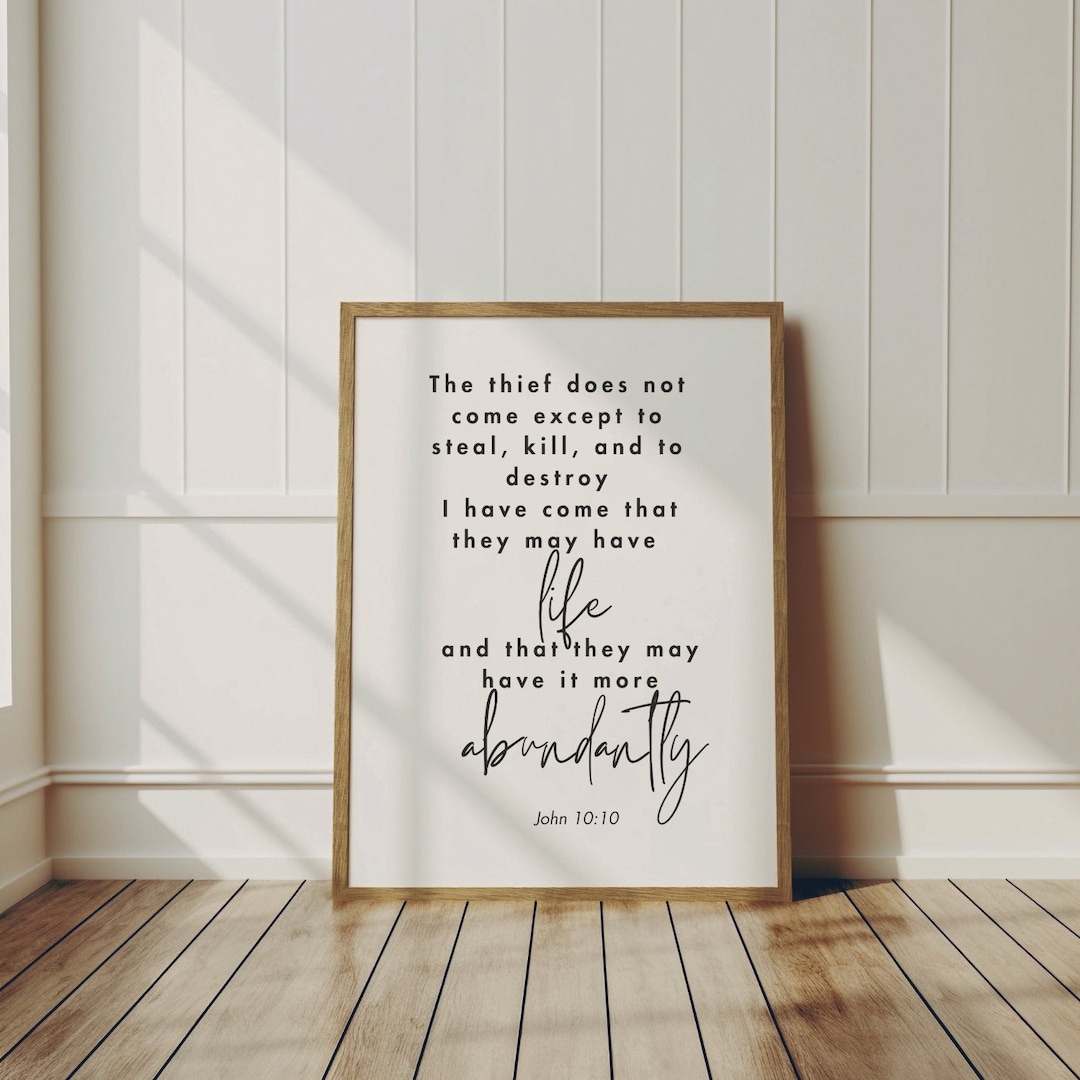 The Thief Do Not Come Except, Bible Verse Printable, Home Décor ...