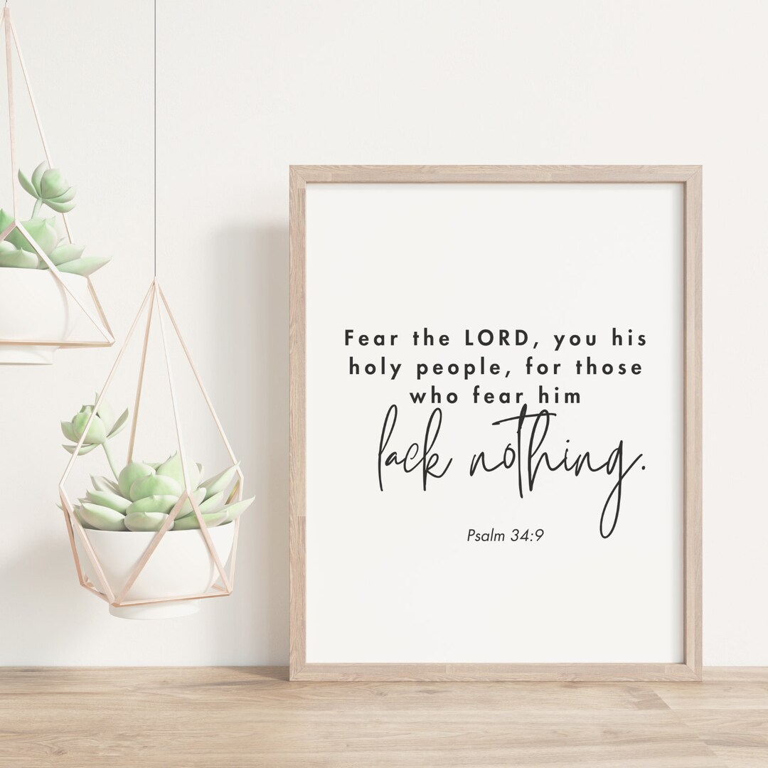 Fear the Lord, Bible Verse Printable, Home Décor, Scripture Wall Art ...