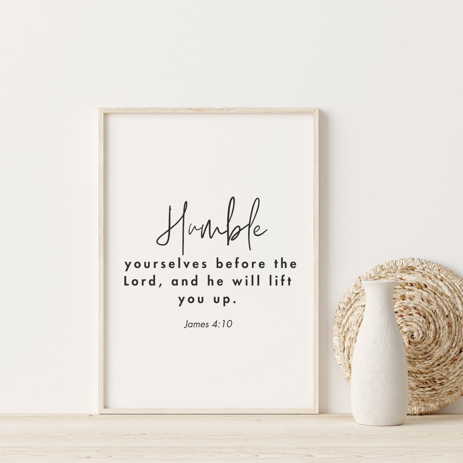 Humble Yourselves, Bible Verse Printable, Home Décor, Scripture Wall ...