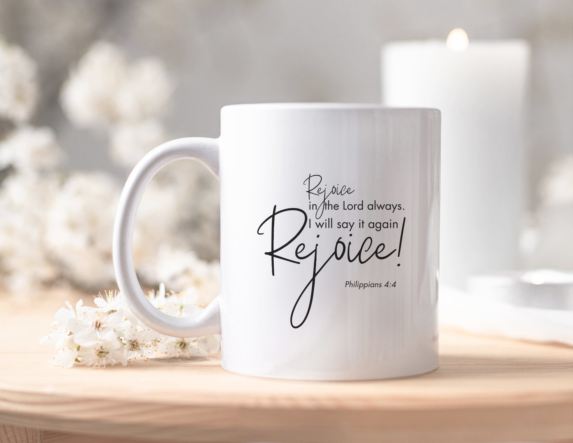 Rejoice in the Lord, Bible Verse Coffee Mug, Religious Gift, Scripture ...