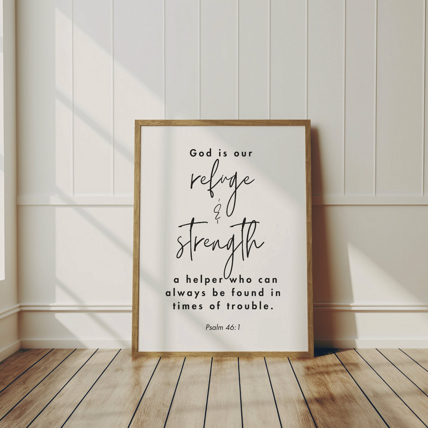 God is Our Refuge, Bible Verse Printable, Home Décor, Scripture Wall ...