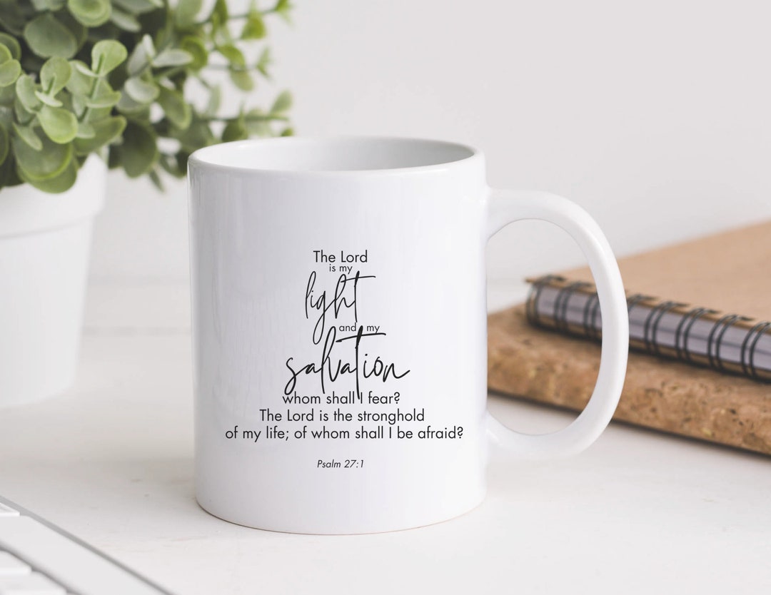 The Lord is My Light, Bible Verse Coffee Mug, Religious Gift, Scripture ...