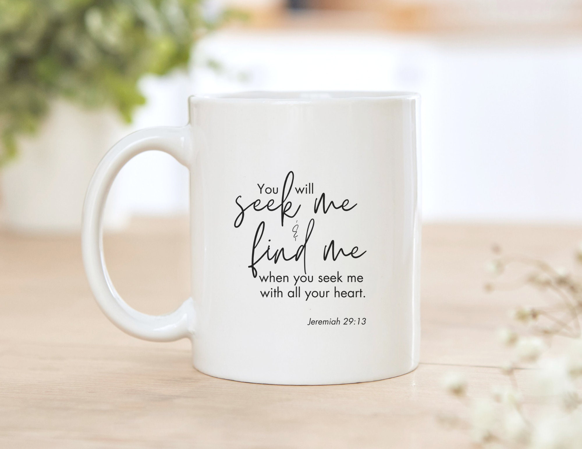 You Will Seek Me, Bible Verse Coffee Mug, Religious Gift, Scripture ...