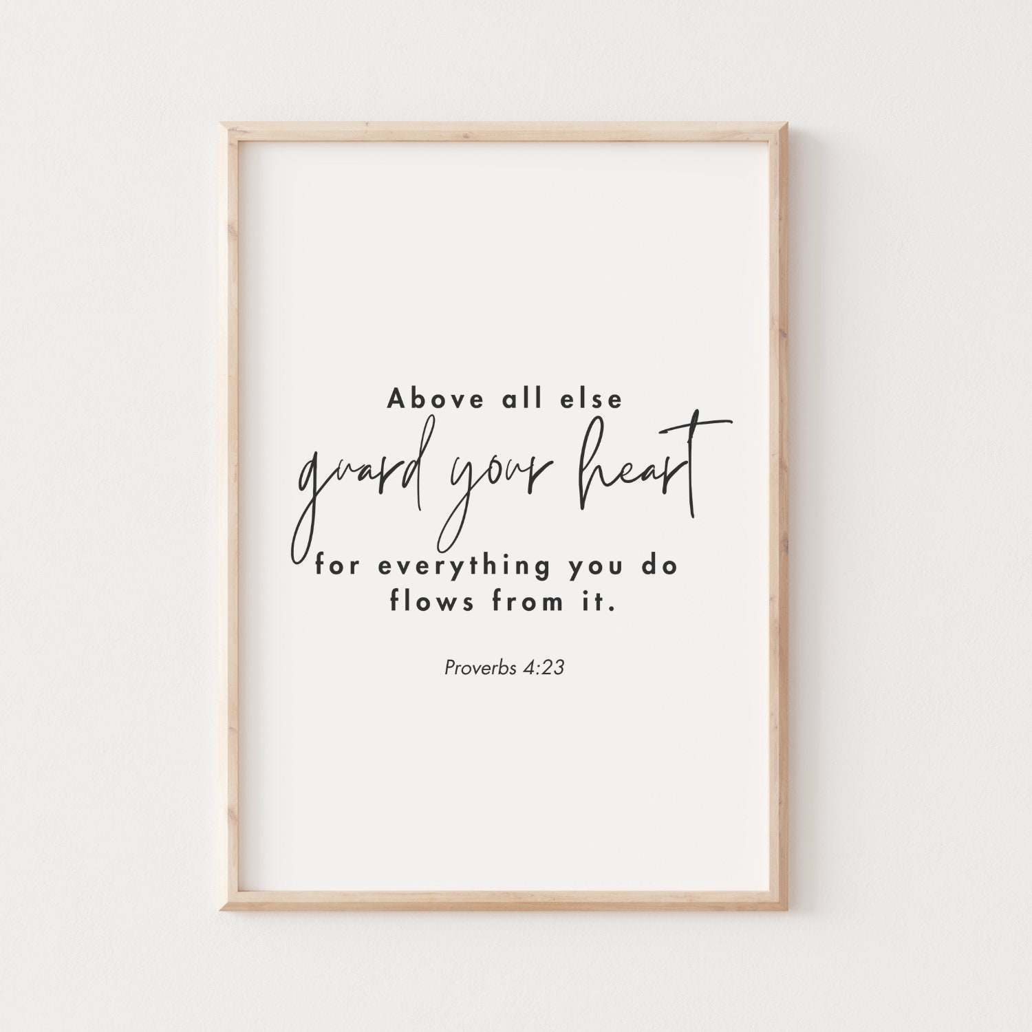 Above All Else Guard Your, Bible Verse Printable, Home Décor, Scripture ...