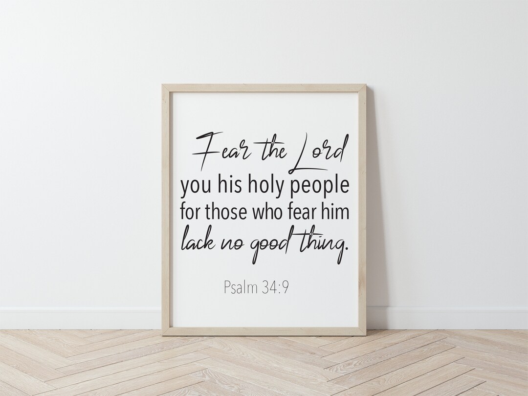 Fear the Lord, Bible Verse Printable, Home Décor, Scripture Wall Art ...
