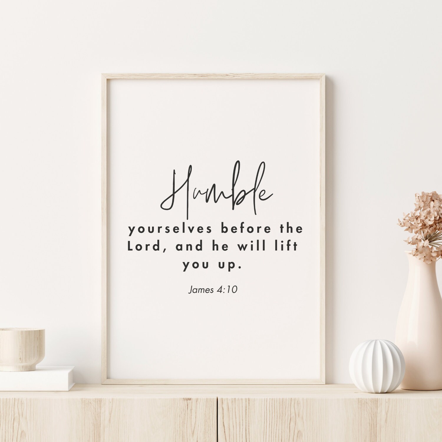 Humble Yourselves, Bible Verse Printable, Home Décor, Scripture Wall ...