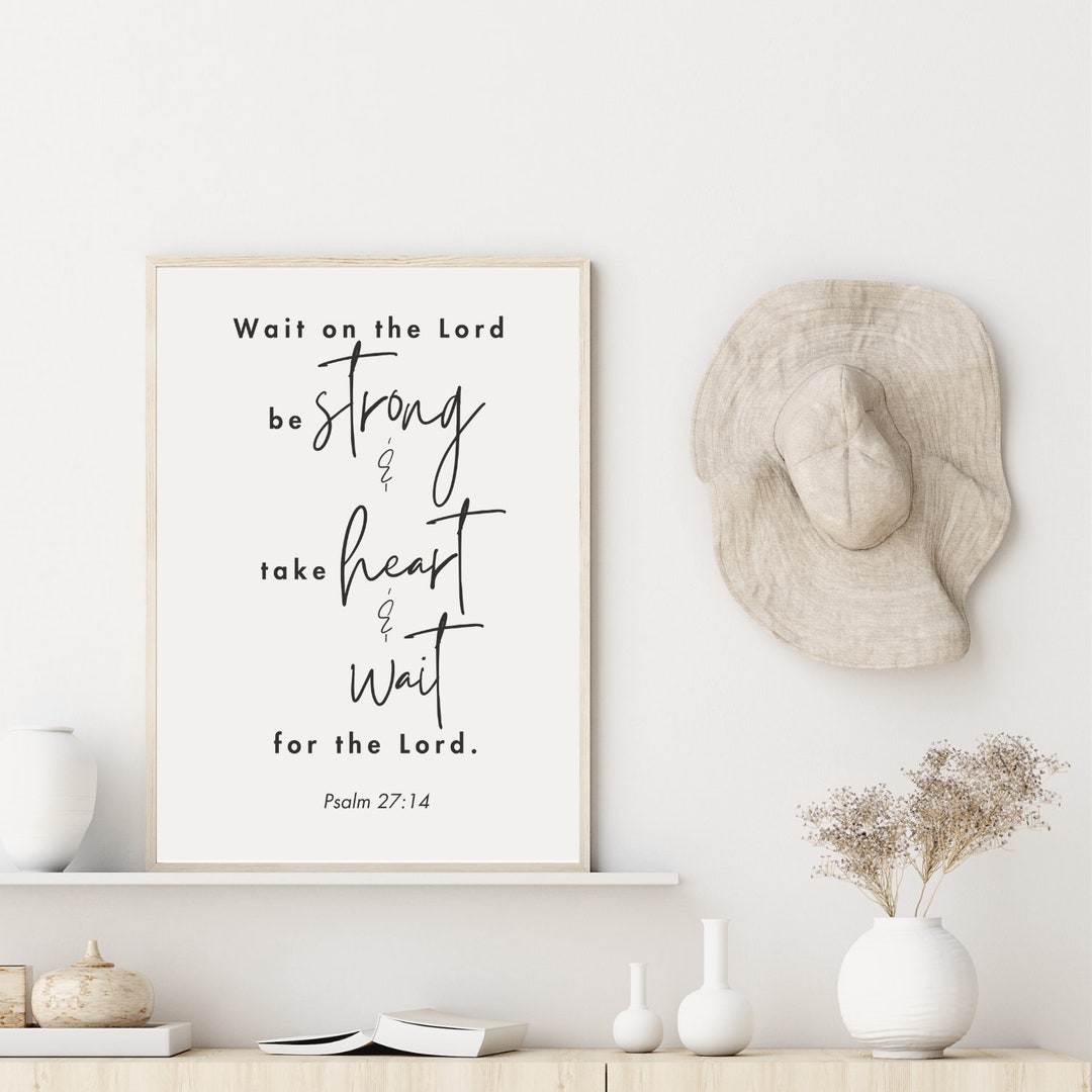 Wait on the Lord, Bible Verse Printable, Home Décor, Scripture Wall Art ...