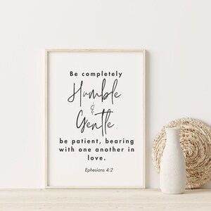 Be Completely Humble, Bible Verse Printable, Home Décor, Scripture Wall ...
