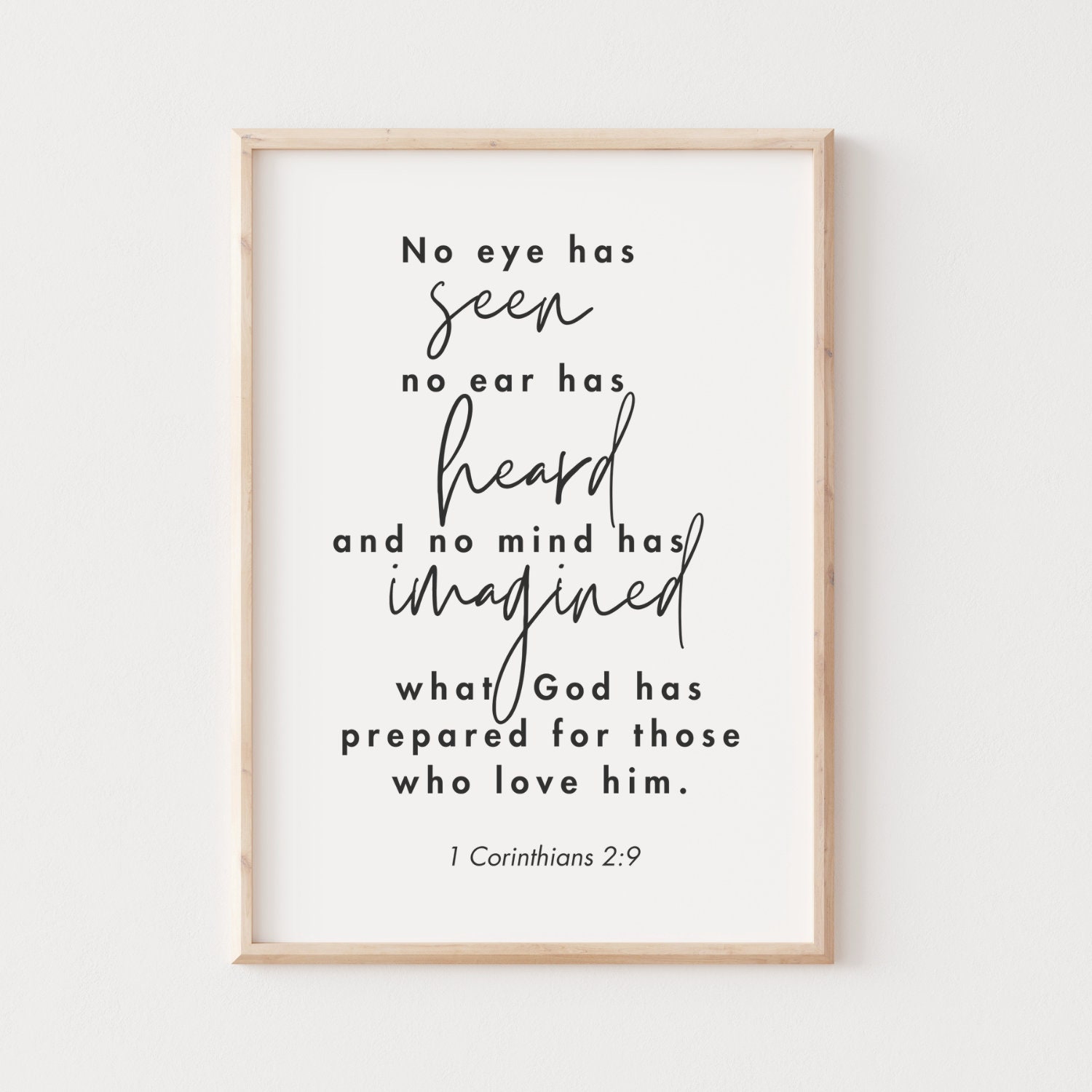No Eye Has Seen, Bible Verse Printable, Home Décor, Scripture Wall Art ...
