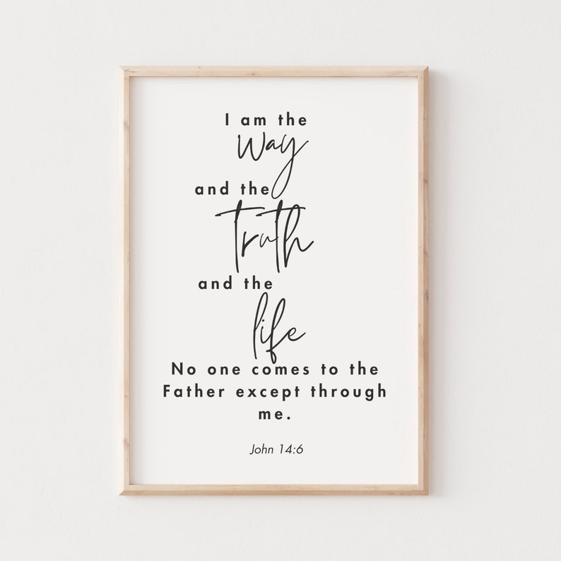 I Am the Way, Bible Verse Printable, Home Décor, Scripture Wall Art ...