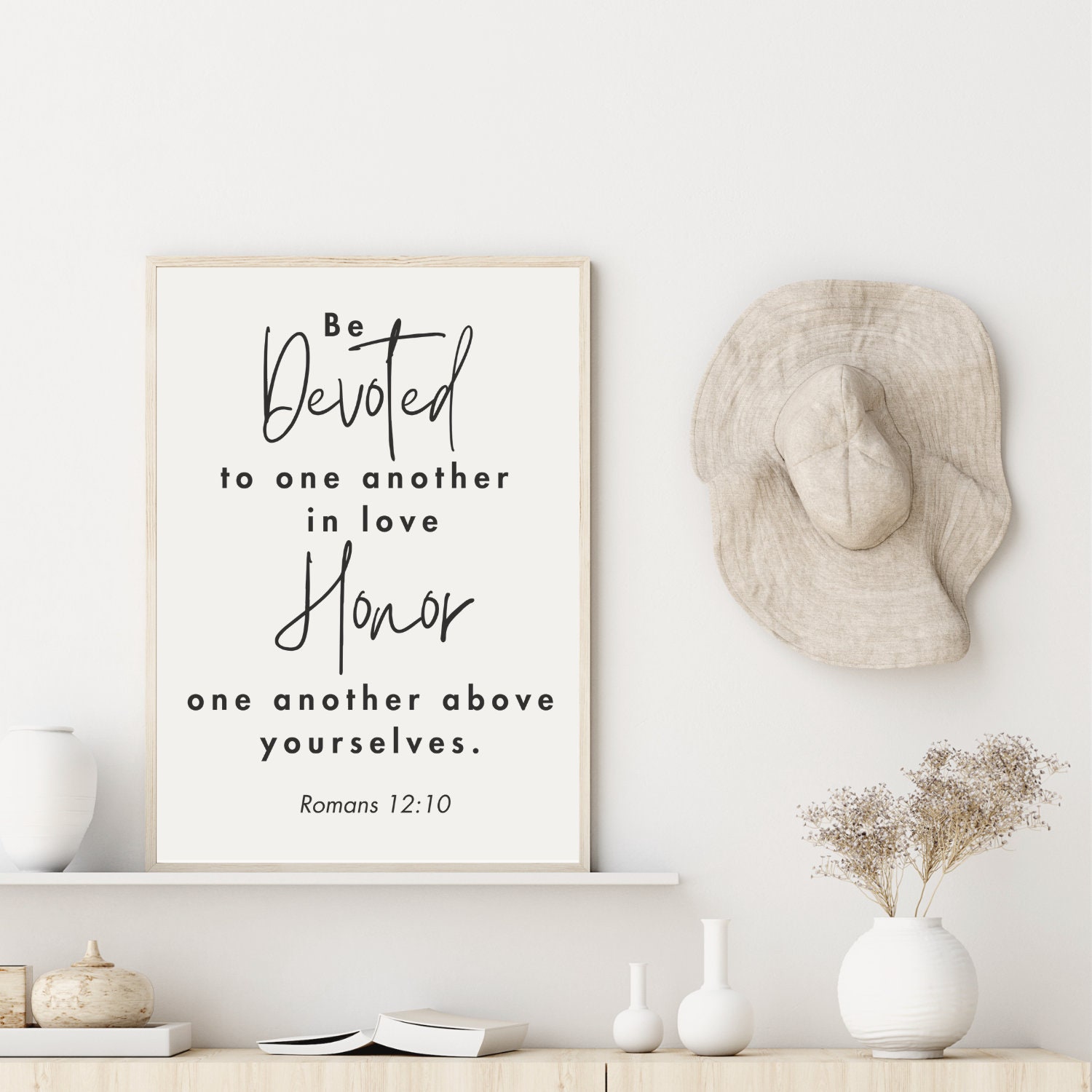 Be Devoted to One Another, Bible Verse Printable, Home Décor, Scripture ...