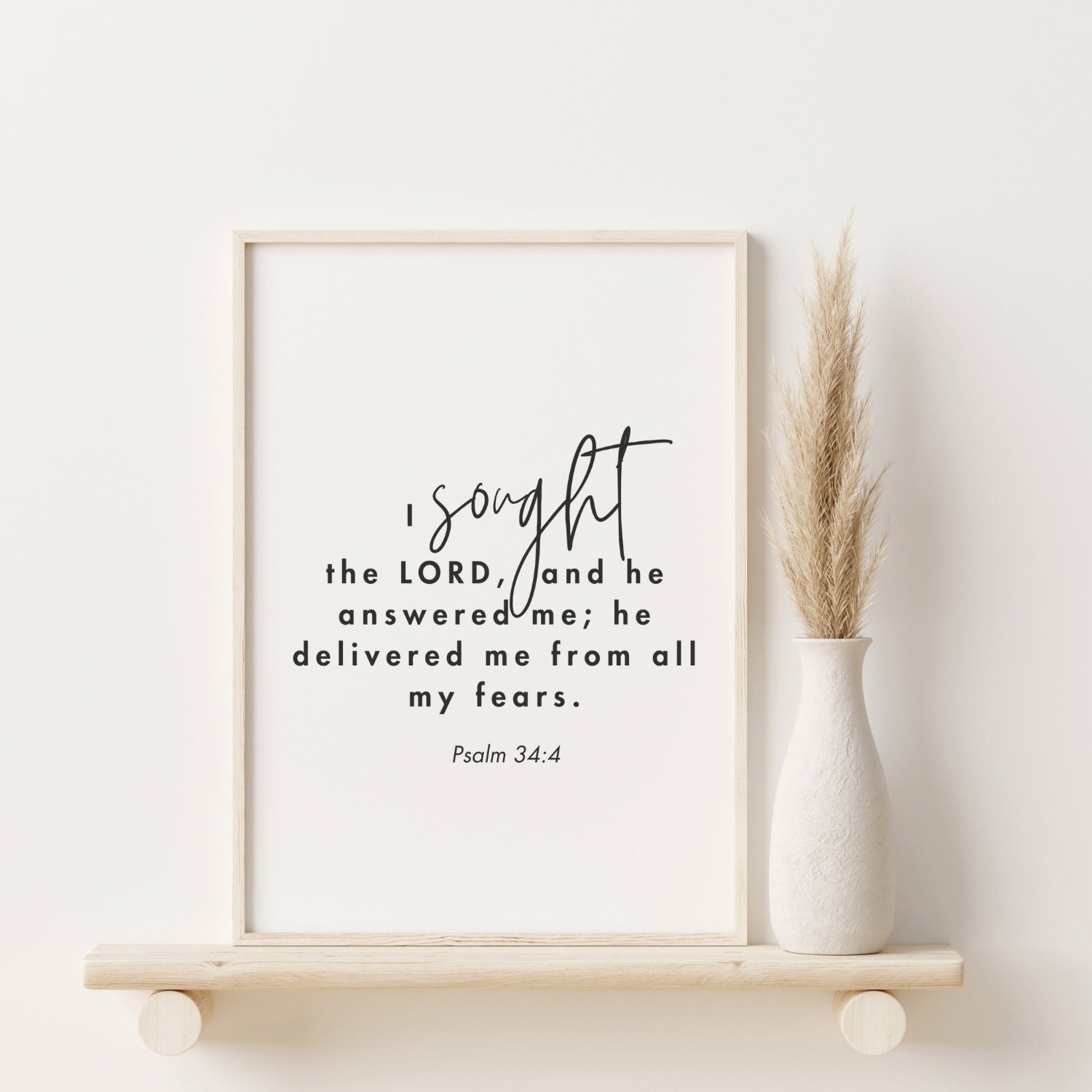 I Sought the Lord, Bible Verse Printable, Home Décor, Scripture Wall ...