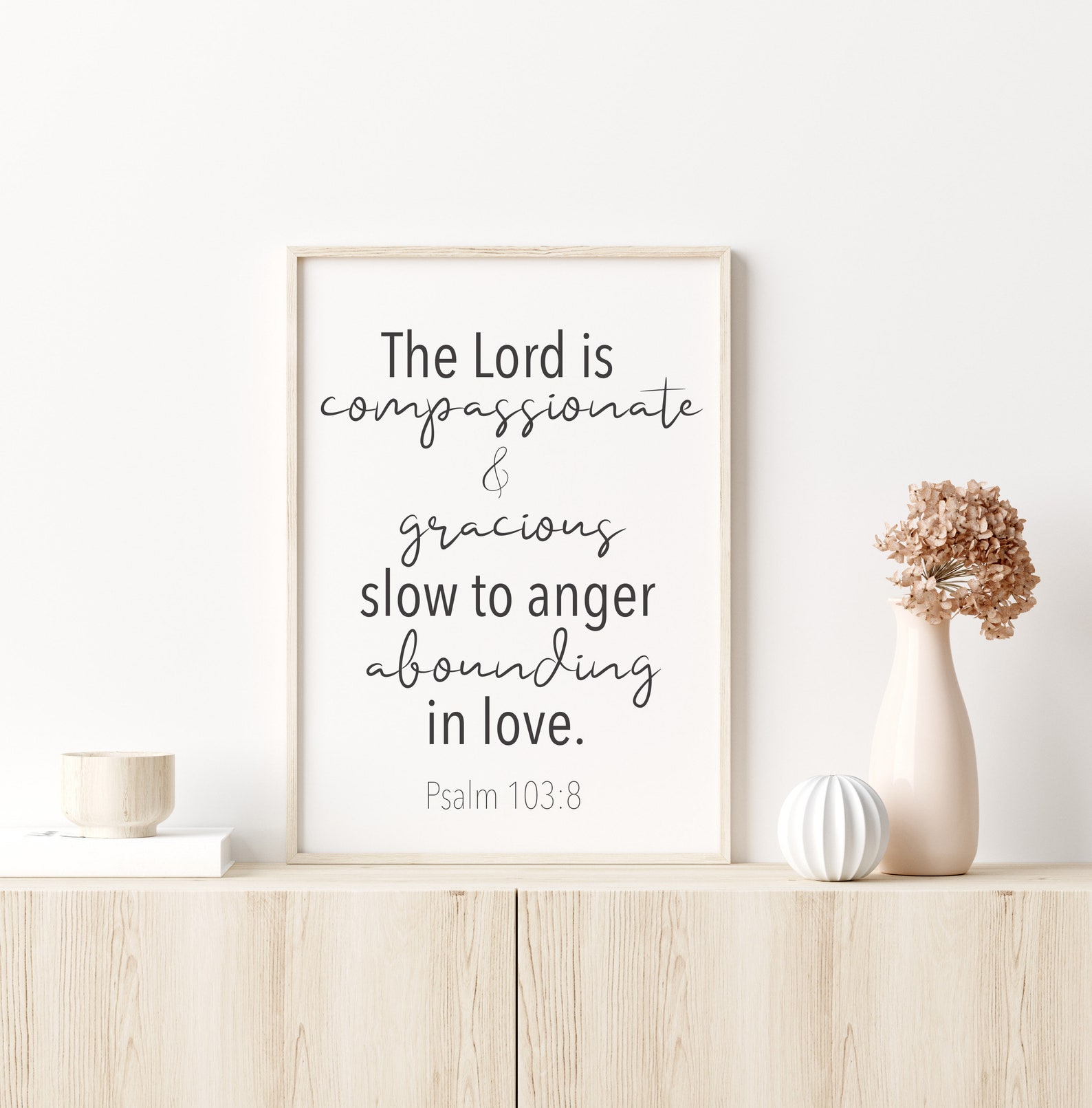 Psalm 103:8 the Lord is Compassionate Bible Verse - Etsy